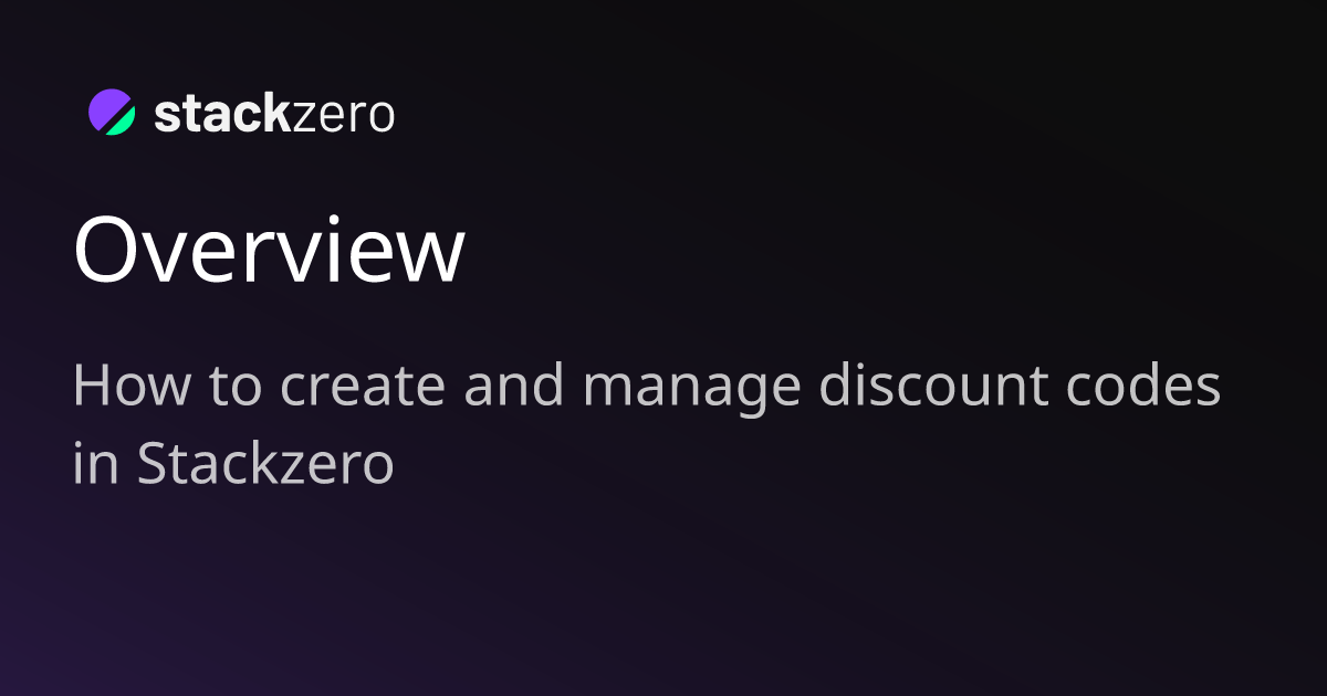 Overview | Stackzero