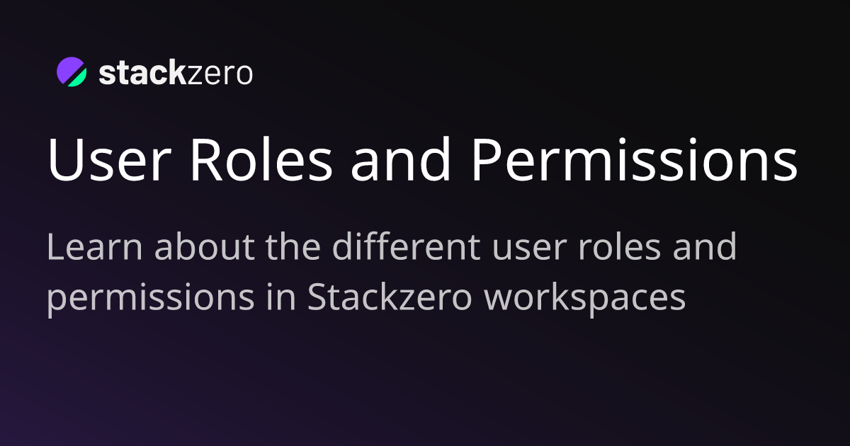 User Roles and Permissions | Stackzero