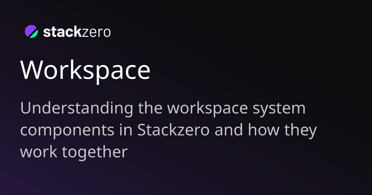 Workspace | Stackzero